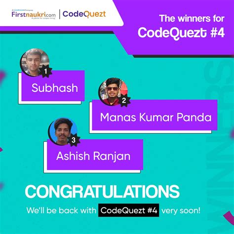 Naukri Campus On Linkedin Codequezt Firstnaukri Contest Winners