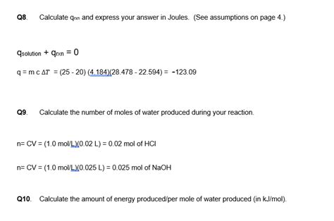 Solved Part II Neutralization Reaction Data Table Template Chegg