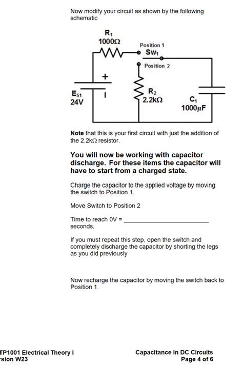 Solved Lab Capacitance In A DC Circuit On Your Lab Kit Chegg