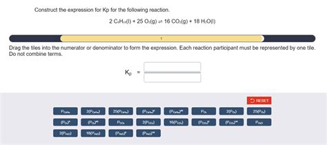 Solved Construct The Expression For Kp For The Following Chegg Com