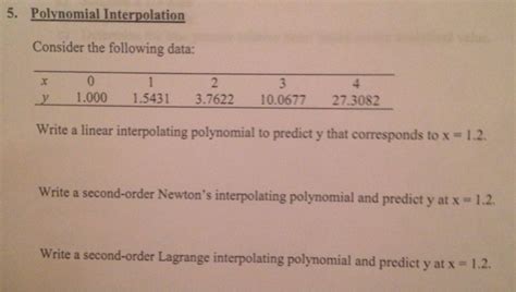 solved consider the following data write a linear