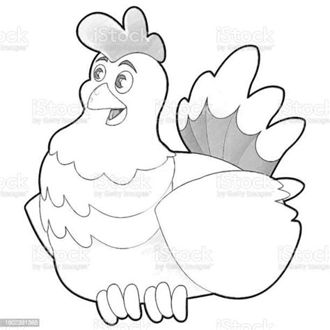 아이들을 위한 행복한 농장 닭 암탉 삽화가 있는 만화 장면을 스케치한다 0명에 대한 스톡 벡터 아트 및 기타 이미지 0명 가축 귀여운 Istock