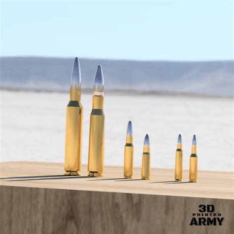 🔫 Set Of Assault Rifle 50 Bmg 556 X 45 Nato 762 X 39 Ak47・ Stl