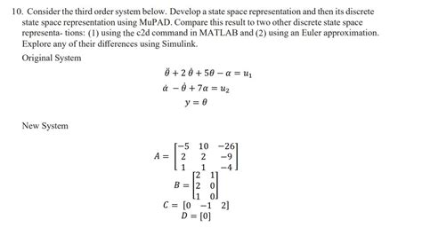 Consider The Third Order System Below Develop A Chegg