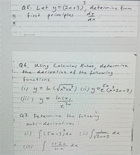 Solved Q Let Y X Determine From First Principles Chegg Com