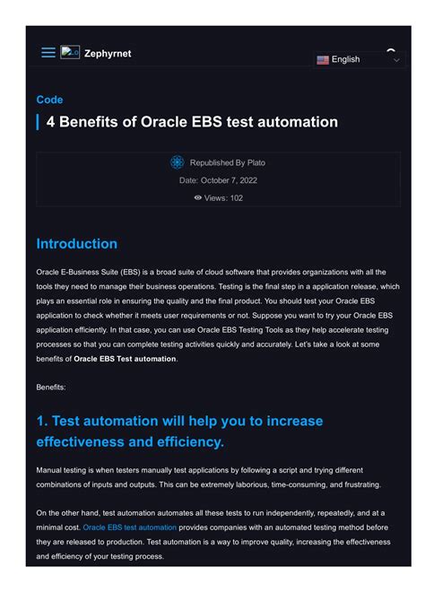 PPT Benefits Of Oracle EBS Test Automation PowerPoint Presentation ID