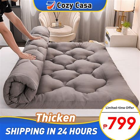 Foldable Mattress Four Leaf Clover Grey Thicken Tatami Matress Topper