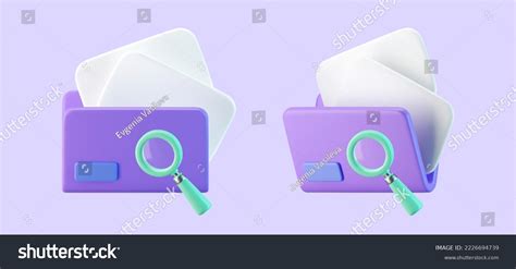 3d purple computer file folder icon stock vector royalty free
