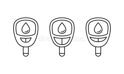 Glucometer Linear Icon Stock Vector Illustration Of Flat 235512731