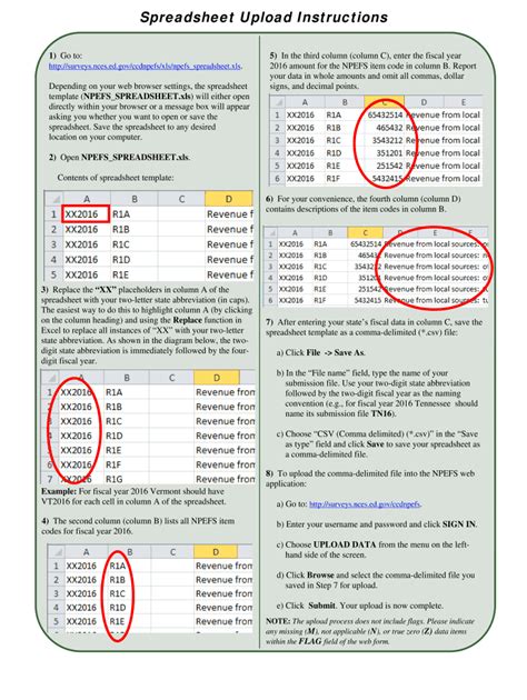 Fillable Online Surveys Nces Ed Spreadsheet Upload Instructions Surveys Nces Ed Fax Email