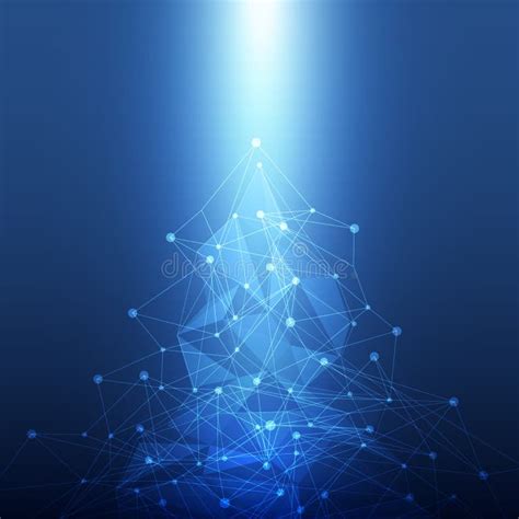 Blue Abstract Technology Mesh Background With Circles Vector Illustration Stock Vector