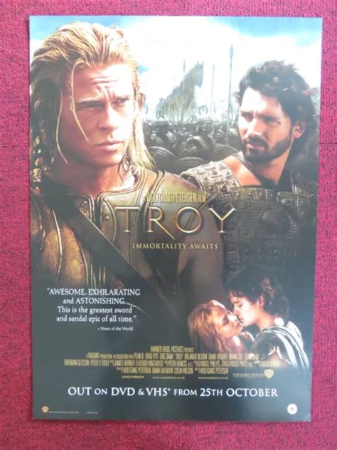 Troy Dvd And Vhs Video Poster Brad Pitt Eric Bana Orlando Bloom 2004 £13