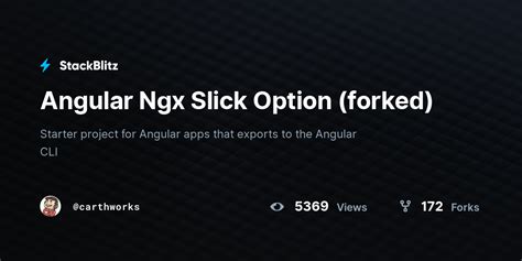Angular Ngx Slick Option Forked Stackblitz