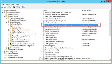 how to allow logon through remote desktop services