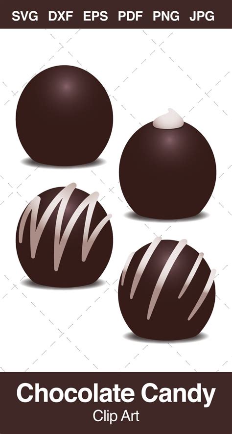 Dark Chocolate Candy Clip Art Bundle