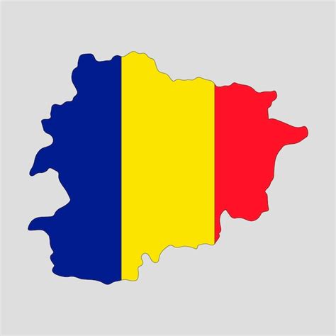 안도라 국가의 개요 지도입니다 벡터 일러스트 레이 션 프리미엄 벡터