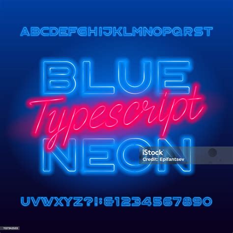 青いネオン typescript青大文字の電球の文字と数字 アルファベットのベクターアート素材や画像を多数ご用意 アルファベット