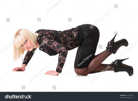 Sexy Young Woman Posing On All Foto Stok 97700354 Shutterstock