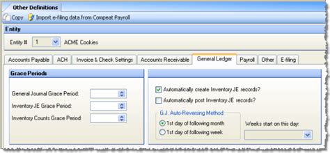 general ledger tab