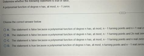 [answered] determine whether the following statement is true or false a