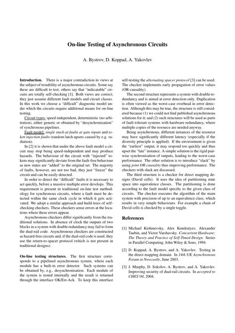 pdf off line testing of asynchronous circuits
