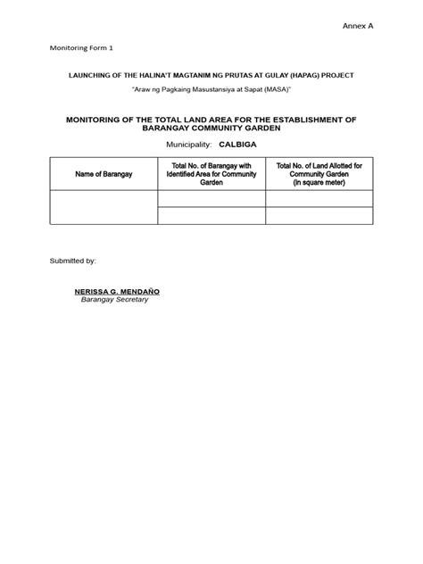 Monitoring Form 1 Pdf