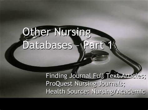 Ppt Other Nursing Databases Part 1 Powerpoint Presentation Free