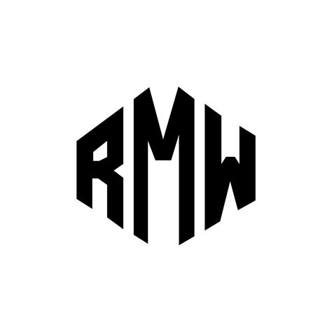 rmw letter logo design with polygon shape rmw polygon and cube shape