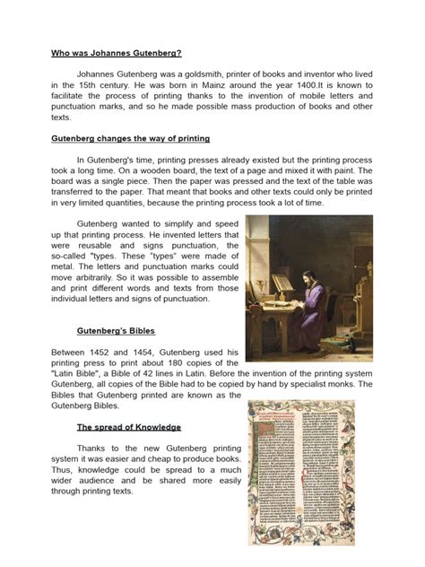 Gutenbergs Impact On Printing Pdf Johannes Gutenberg Printing Press