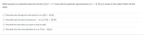 solved what property or properties does the function f x ex