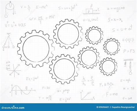 Set Of Physics Formula Symbols Equations And Schrodinger Cat Isolated