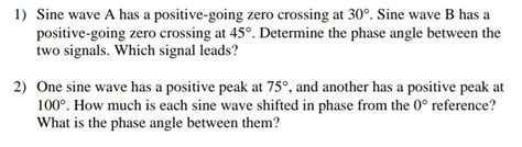 Solved 1 Sine Wave A Has A Positive Going Zero Crossing At