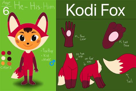 Kodi Fox Reference Sheet By Drediazbella2004 On Deviantart
