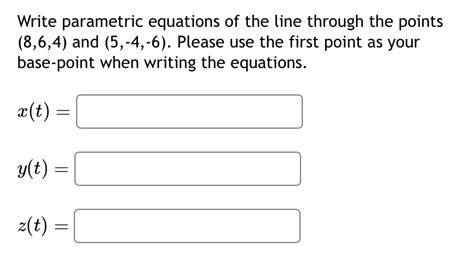 Solved Write Parametric Equations Of The Line Through The Chegg