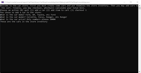 Solved D C Users Marke Source Repos CarClassLibrary CarShop Chegg Com