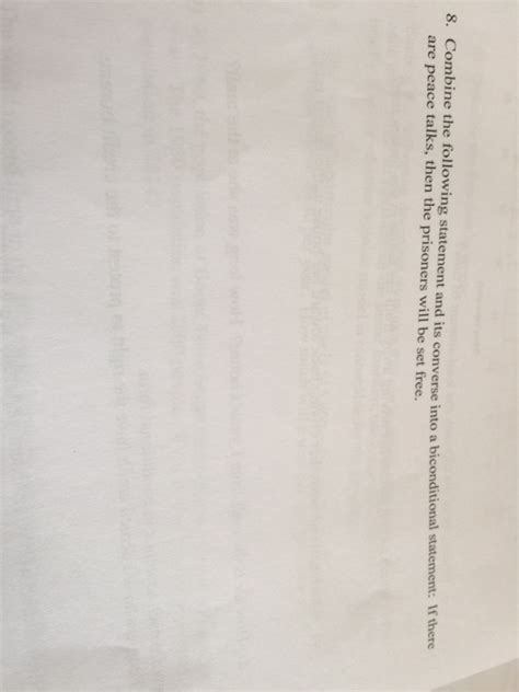 Solved Combine The Following Statement And Its Converse Into