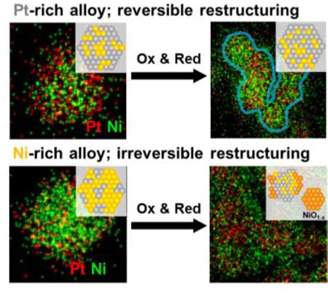 Reversibility In Structural Dynamics On Pt−ni Bimetallic Nanocrystals