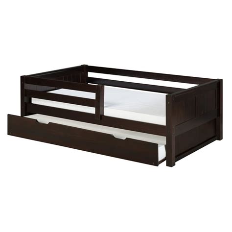 Camaflexi Twin Size Day Bed With Front Guard Rail And Trundle Panel