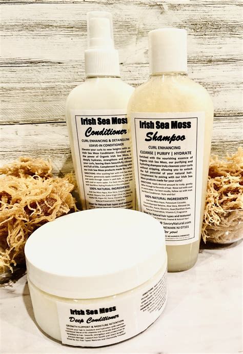 Irish Sea Moss Natural Curl Enhancing Shampoo Conditioner Deep Conditioner