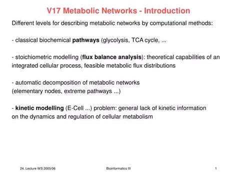 Ppt V17 Metabolic Networks Introduction Powerpoint Presentation Free Download Id1084721