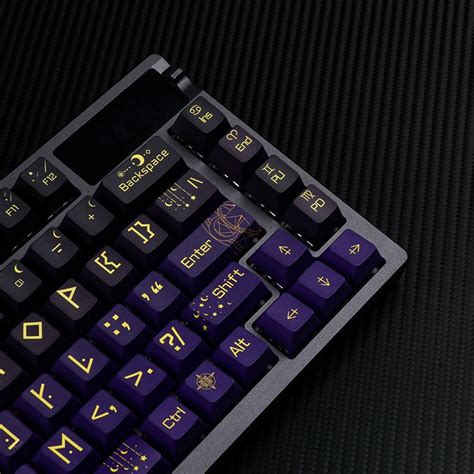 Starry Night Theme Keycaps Set Pbt Dye Sub Custom Keyboard Caps Side
