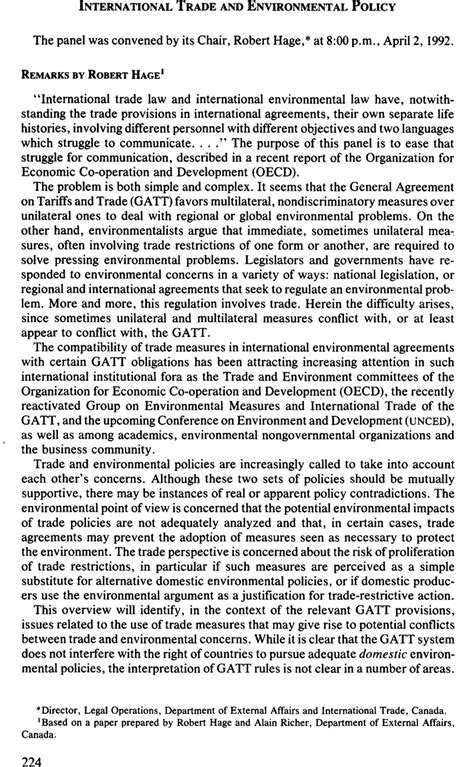 Remarks By Robert Hage Proceedings Of The Asil Annual Meeting