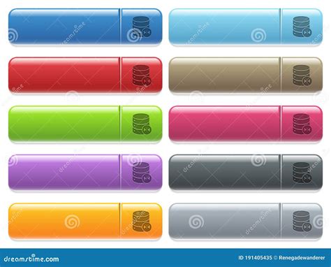 select database table column icons on color glossy rectangular menu