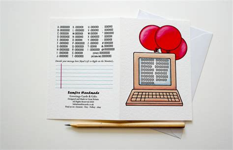 Happy Birthday Binary Birthday Card Hidden Message Card Etsy