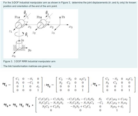 Solved For The 3 Dof Industrial Manipulator Arm As Shown In