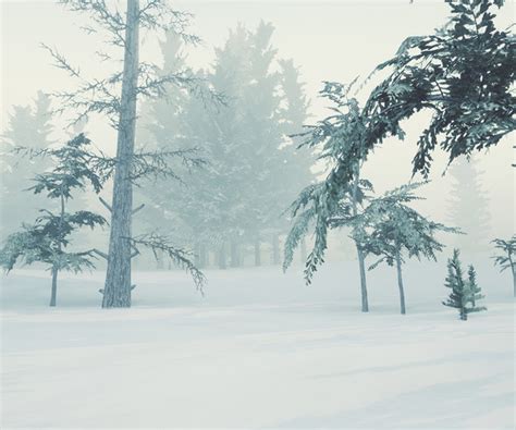 artstation winter trees unreal engine 4 game assets