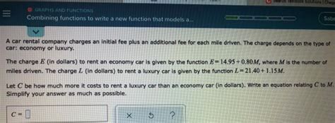 Solved Iii Graphs And Functions Combining Functions To Write