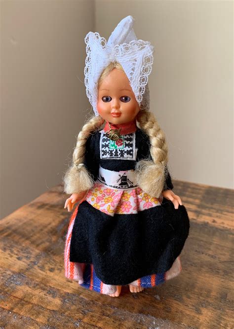 Vintage 1960s Dutch European Folk Doll In National Costume
