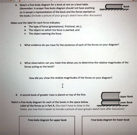 Solved Sketch Free Body Diagram For Book At Rest On Level Table