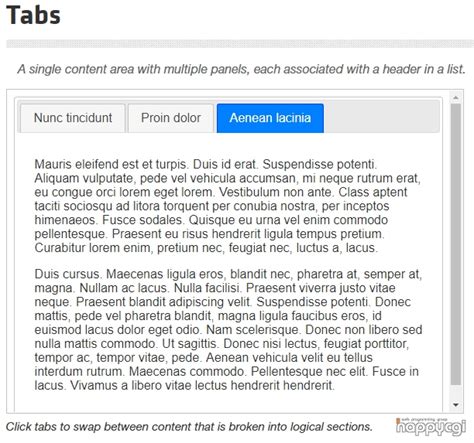 Jquery를 이용한 탭메뉴와 요소레이어 연결 Tabs 소스 Happycgi